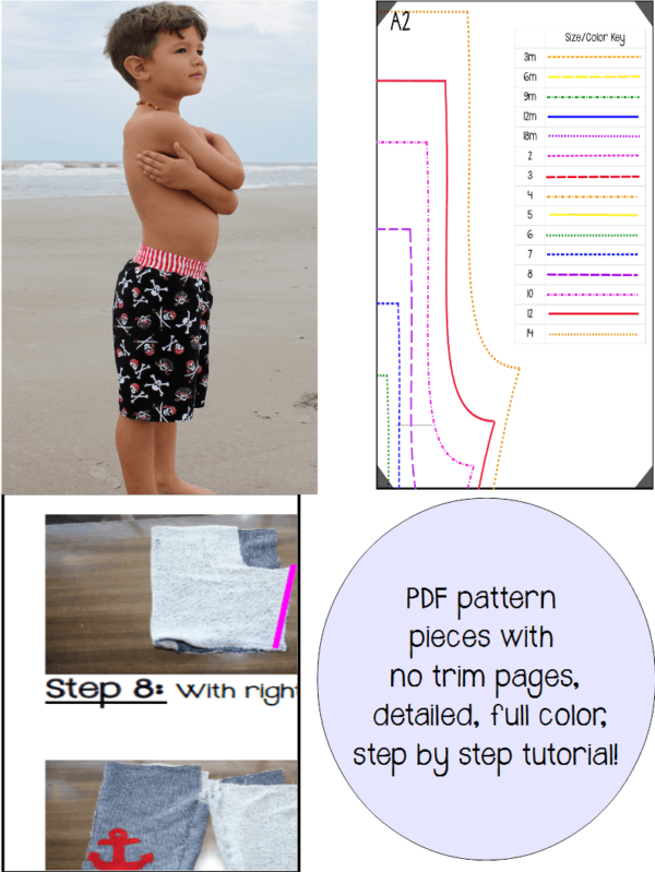 Swashbuckler Swim Trunks - Patterns for Pirates