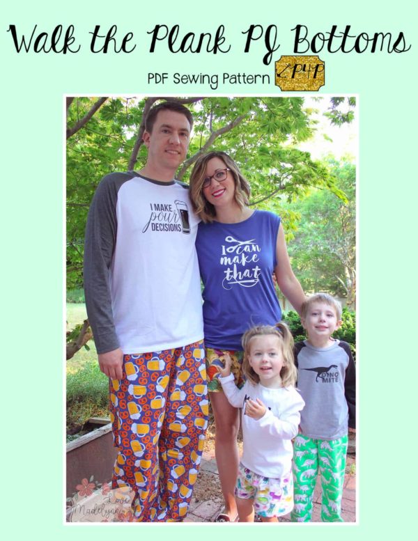 Walk the Plank PJ Bottoms- Adult Unisex - Patterns for Pirates