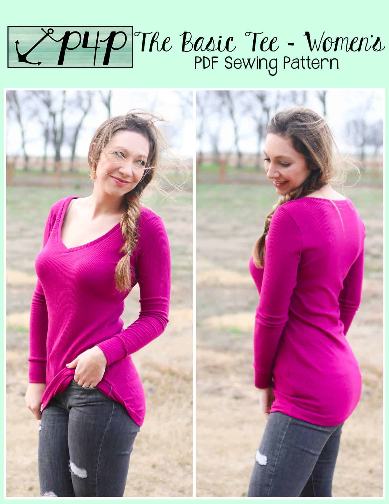 The Basic Tee- Women's - Patterns for Pirates