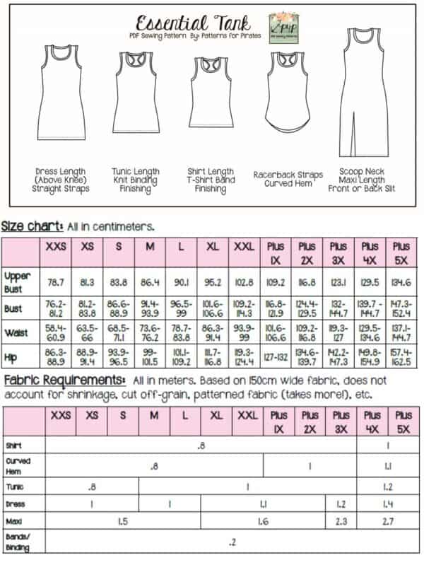 Essential Tank - Patterns for Pirates