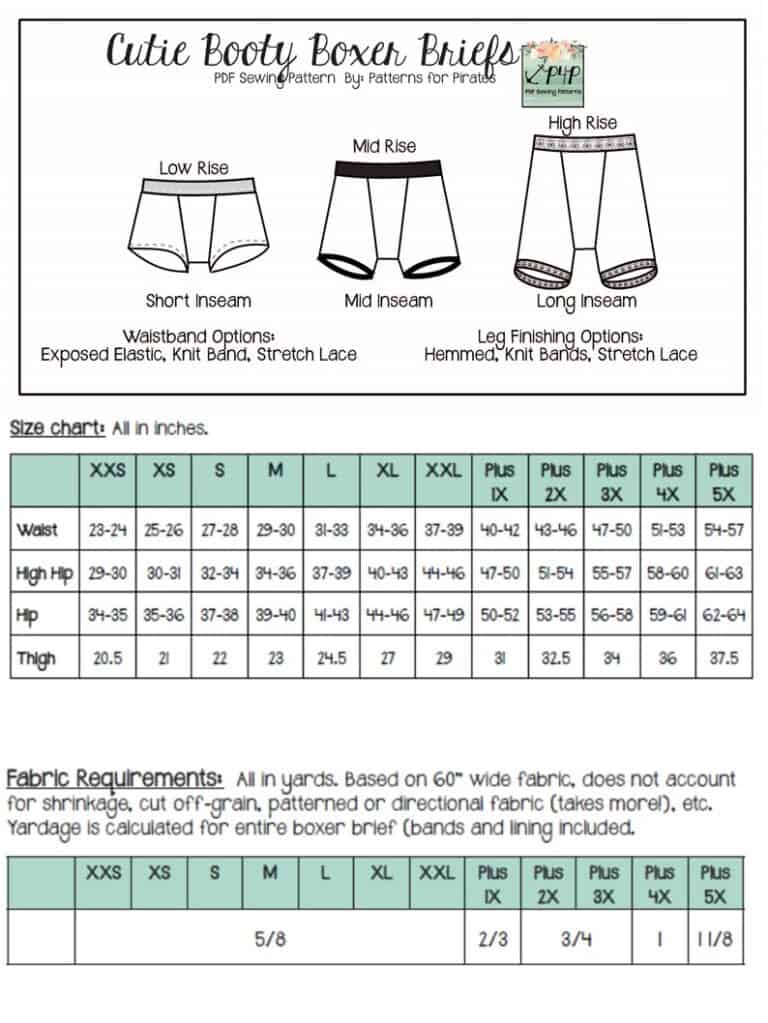 Cutie Booty Boxer Briefs :: New Pattern Release - Patterns for Pirates