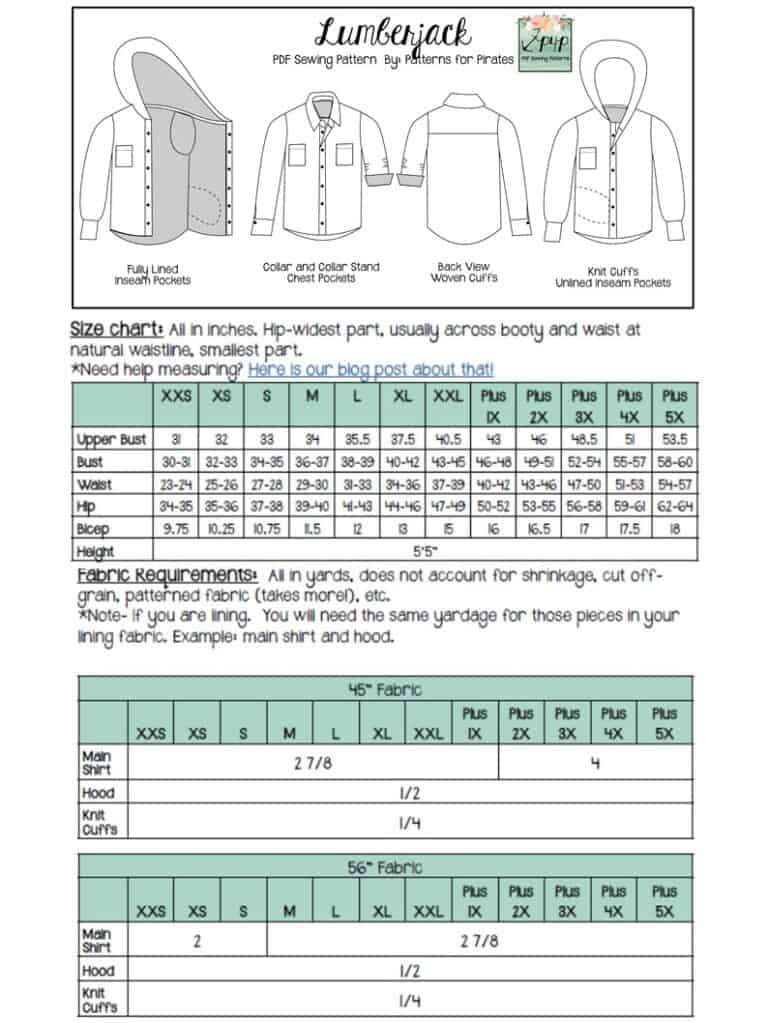 Lumberjack Sew Along - day 1 - Patterns for Pirates