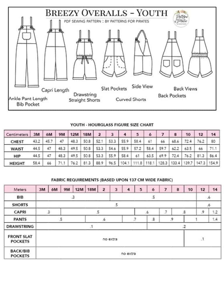 Breezy Overalls - Youth - Patterns for Pirates