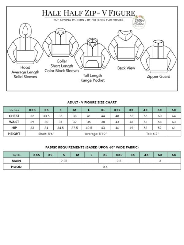 Hale Half Zip - Bundle - Patterns for Pirates
