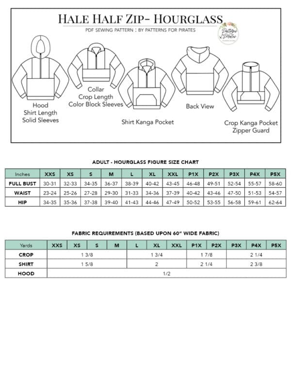 Hale Half Zip- Hourglass Figure - Patterns for Pirates