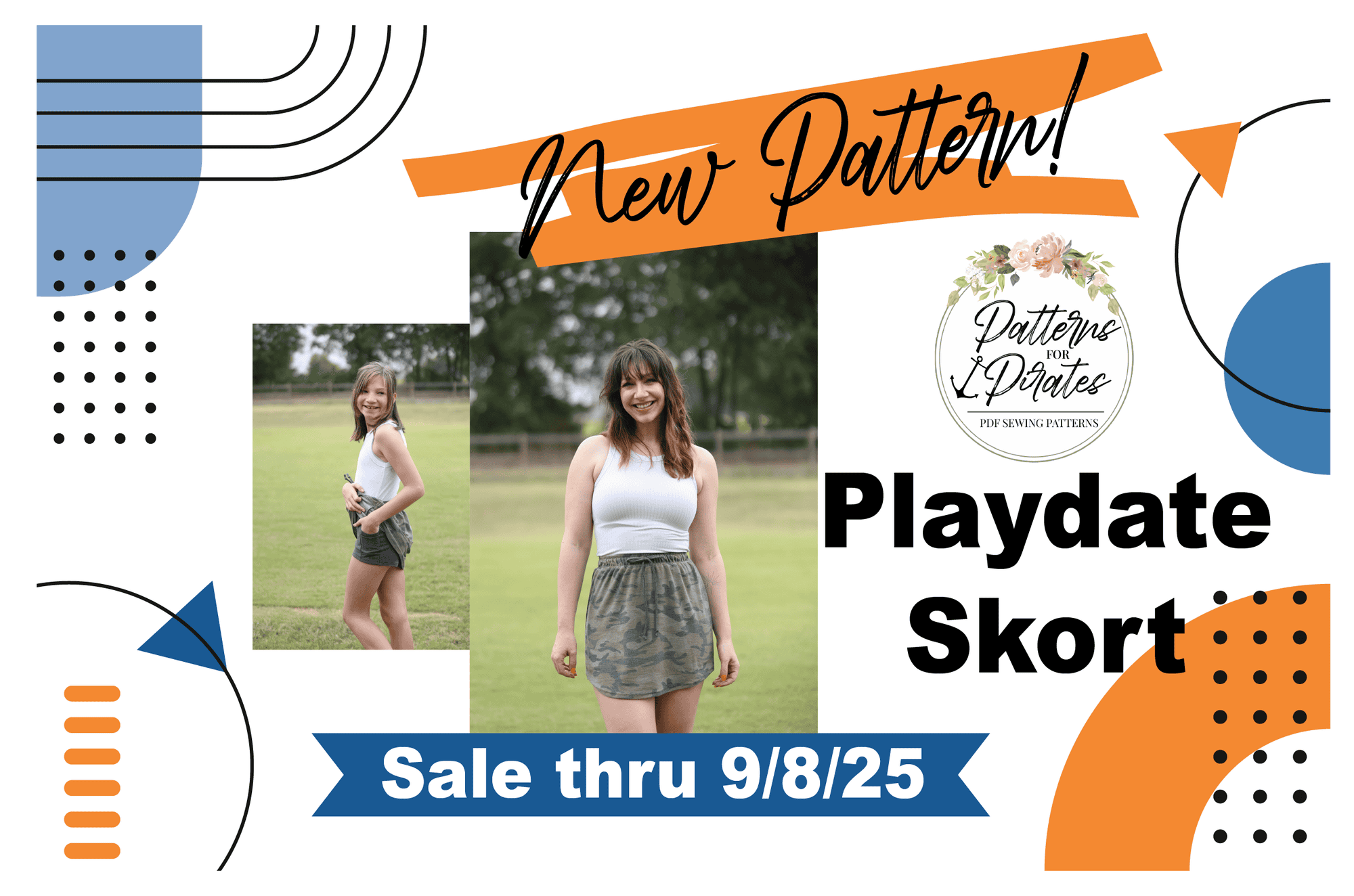 NEW PATTERN RELEASE :: PLAYDATE SKORT - Patterns for Pirates