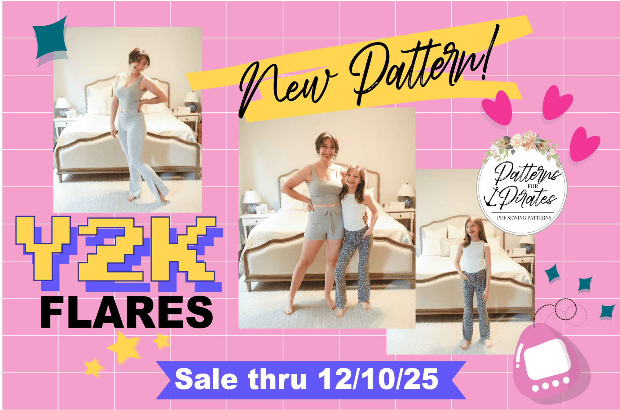NEW PATTERN RELEASE :: Y2K FLARES - Patterns for Pirates